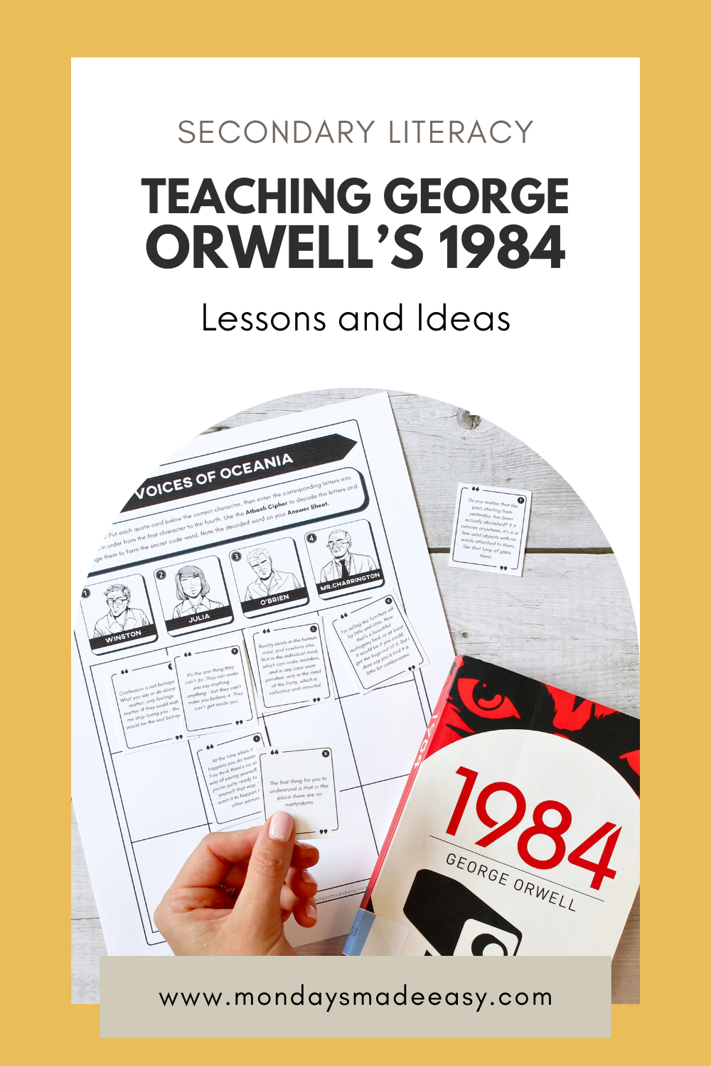 How to Teach George Orwell's 1984 Mondays Made Easy