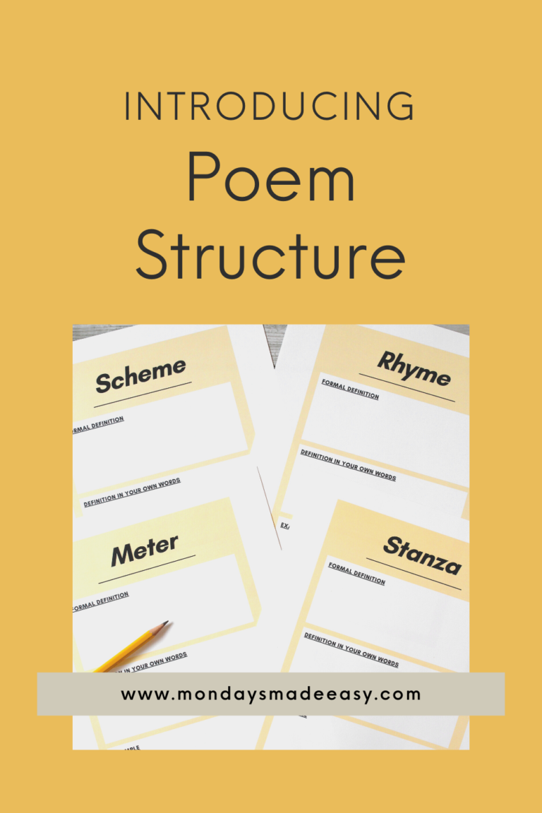 The Elements of Poetry: Teaching the Structure of a Poem