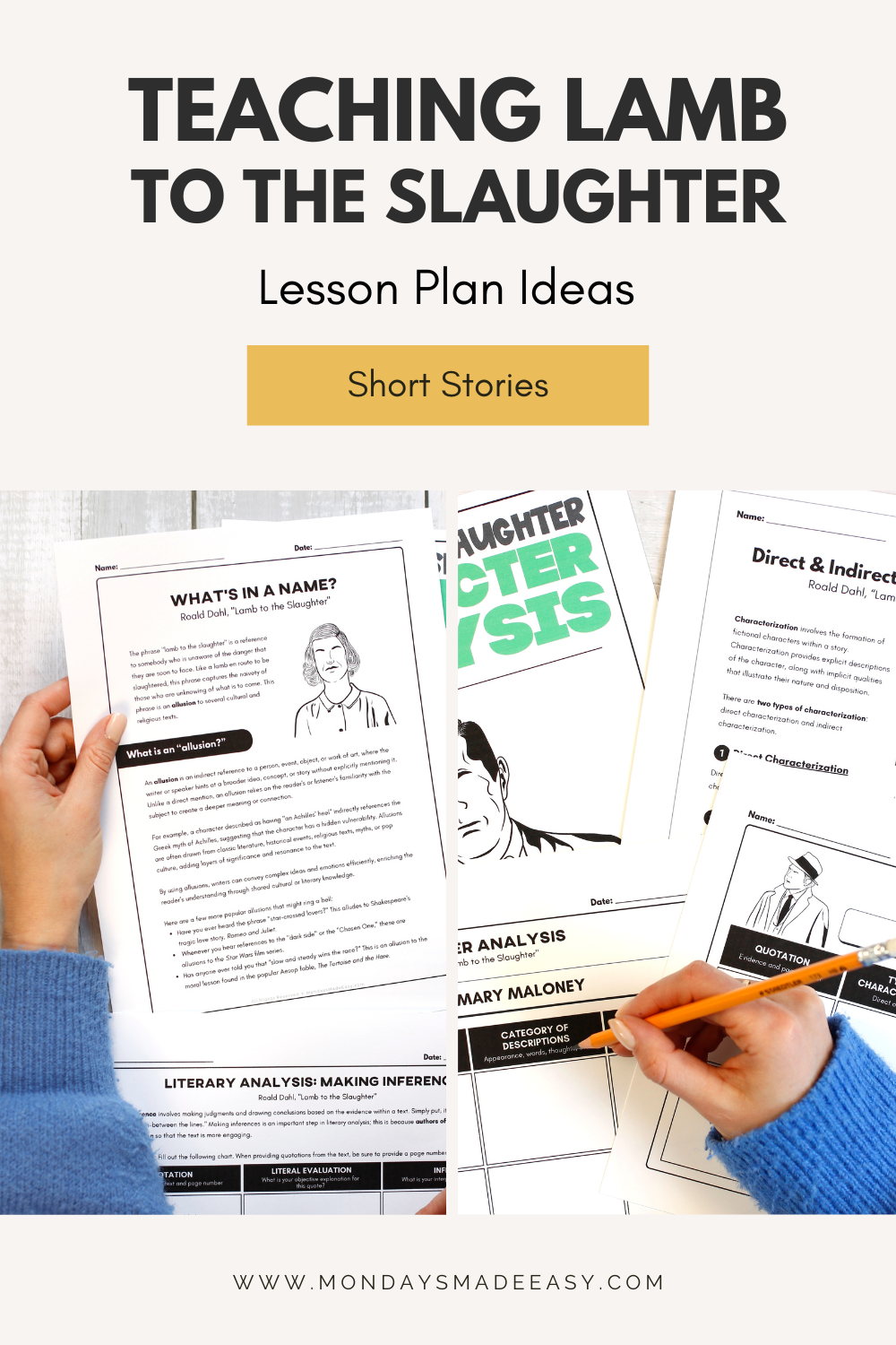 6 Engaging Activities for Teaching "Lamb to the Slaughter" by Roald Dahl