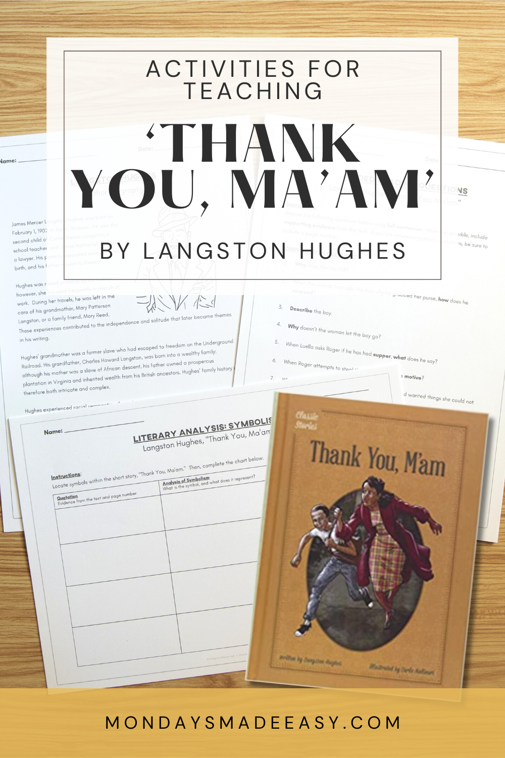 3 Engaging Activities for Teaching Thank You, Ma’am by Langston Hughes