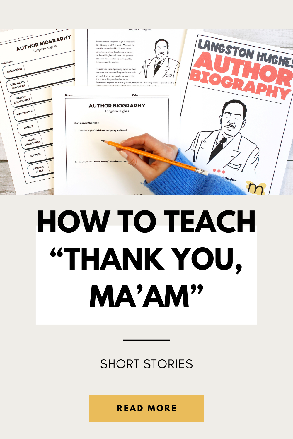 3 Engaging Activities for Teaching Thank You, Ma’am by Langston Hughes