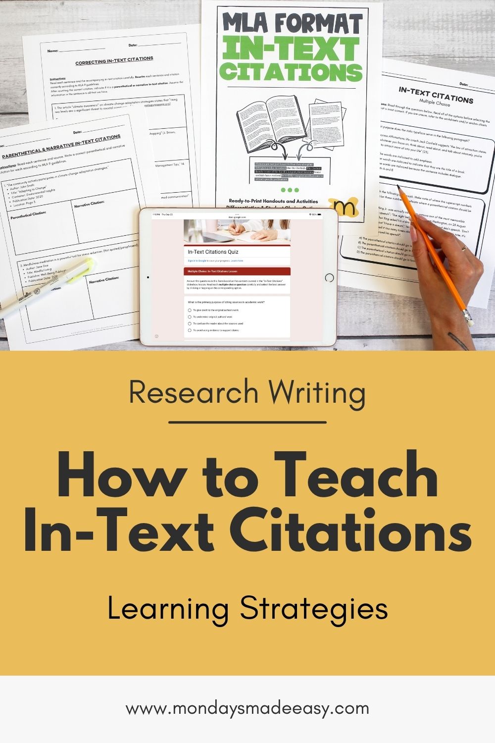 Teaching In-Text Citations and Integrating Quotations in Research Writing