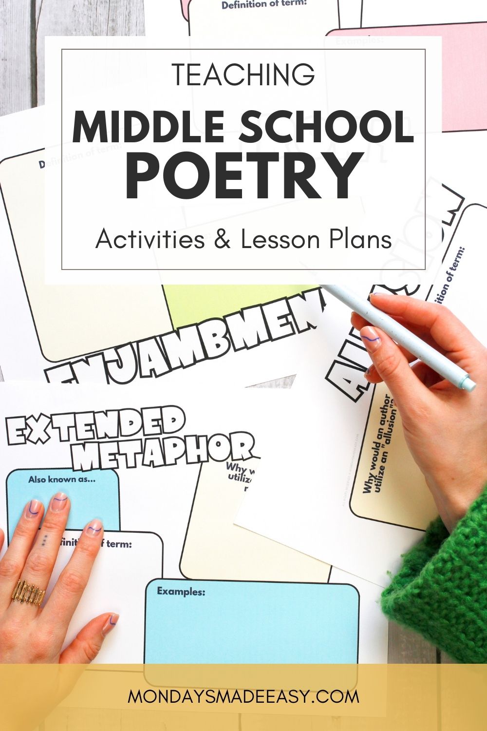 Teaching Middle School Poetry - Fun Lessons and Activities