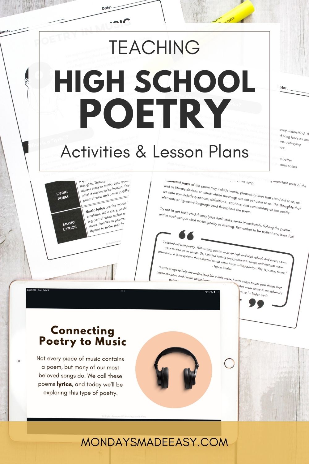 Teaching High School Poetry - Engaging Lessons + Activities