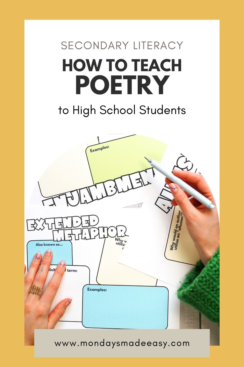 Teaching High School Poetry - Engaging Lessons + Activities
