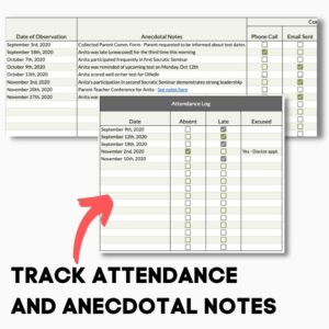 Student Data Tracking Sheets for Teachers and Class Logs