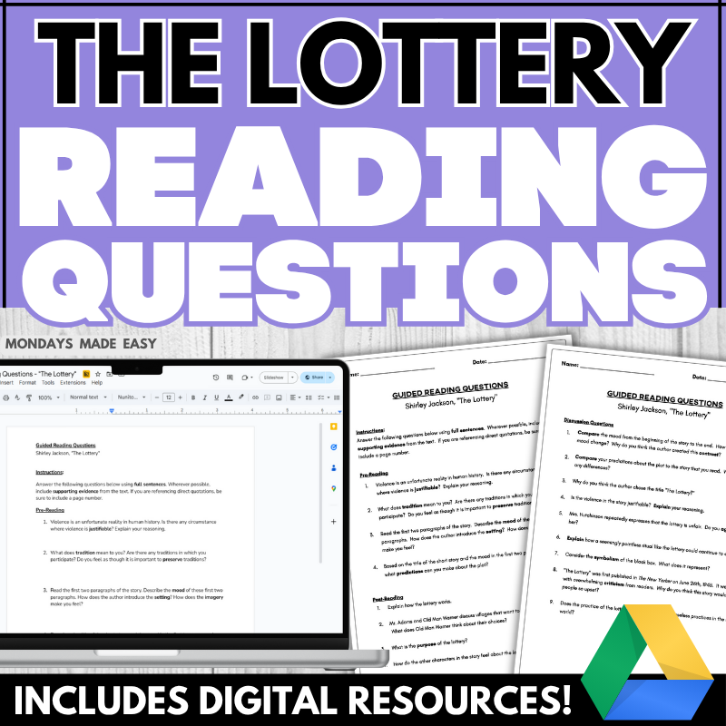 Comprehension Questions for The Lottery Short Story