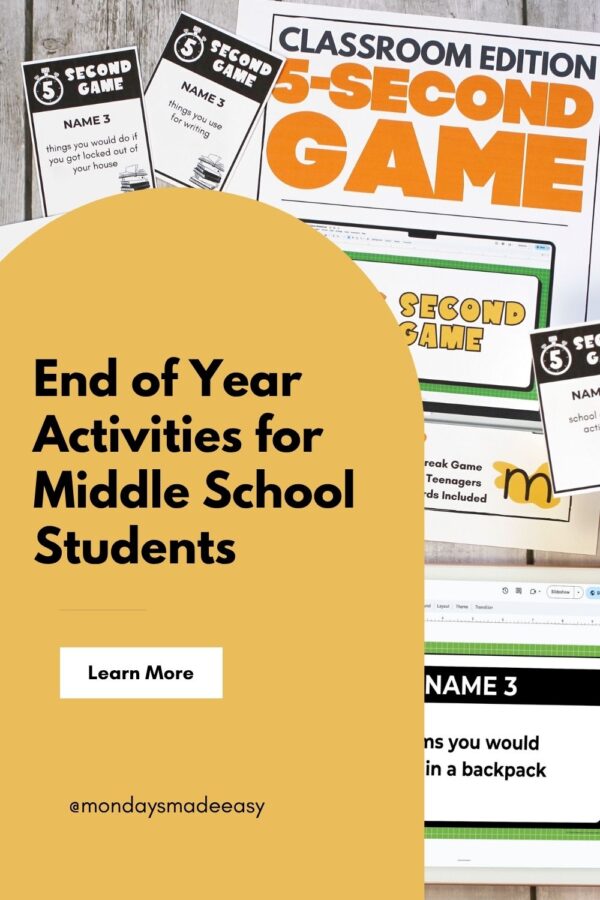 End of Year Activities for Middle School Students That Actually Land